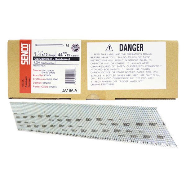 1 3/4" SENCO HARDENED ANGLE FINISH NAILS 15GA GALV 4,000ct | DA19AIA