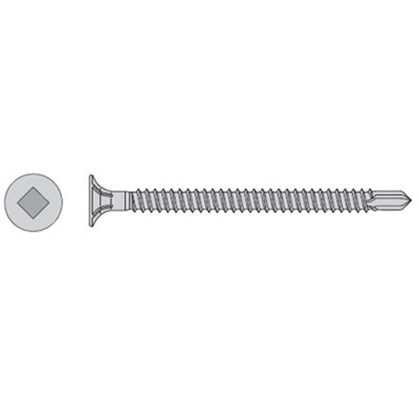 #8 x 2-1/4" SQUARE DRIVE WAFER HEAD 410 STAINLESS SELF-DRILLING FIBER ...