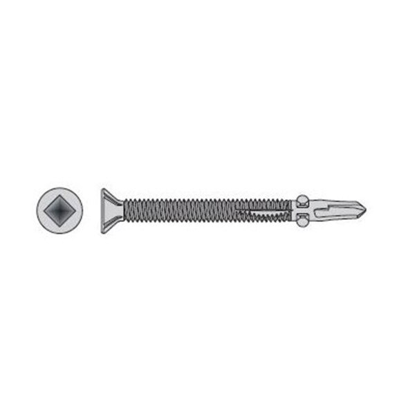 #12 x 2" Self-Drilling Flat-Head Screw with Wings 410 Stainless 1M ...