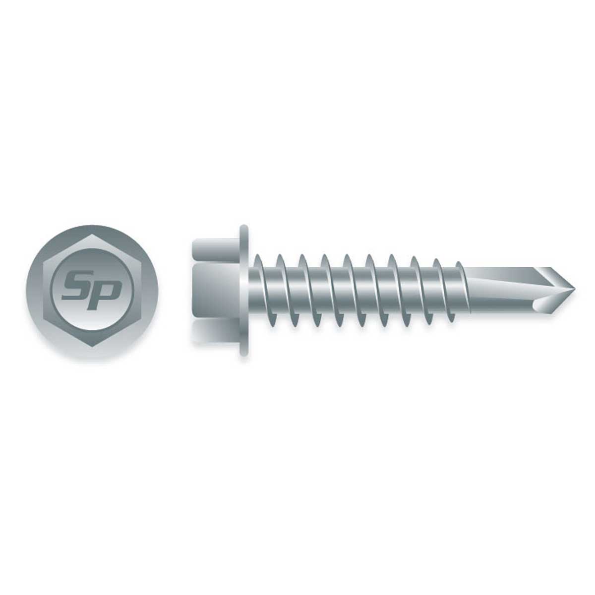 #14 x 4" HWH ZINC PLATED SELF-DRILLING SCREWS 500ct Box | FastenerUSA