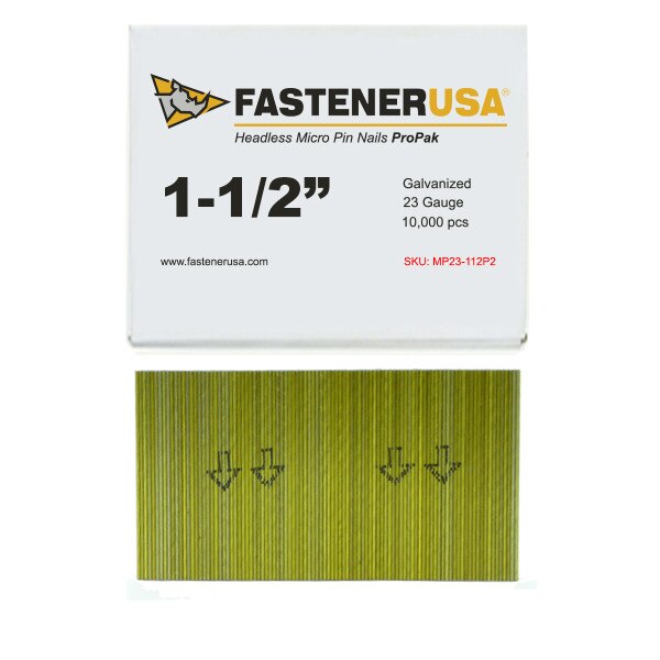 1-1/2" MICRO PIN NAILS 23 GAUGE GALVANIZED 10M ProPak | FastenerUSA
