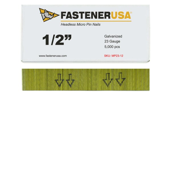 1/2" MICRO PIN NAILS 23GA GALV 5,000ct | MP23-12
