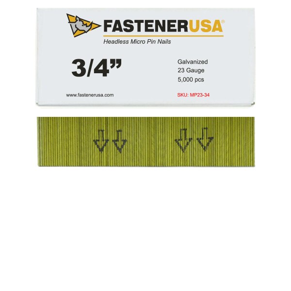 3/4" MICRO PIN NAILS 23GA GALV 5,000ct | MP23-34