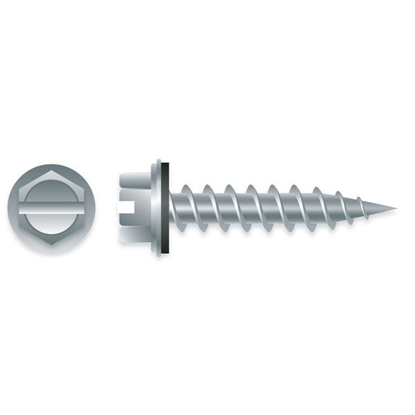 #8 x 1-1/2" HWH ZINC PLATED NEEDLE POINT SCREWS w/BONDED WASHER 3M Box ...