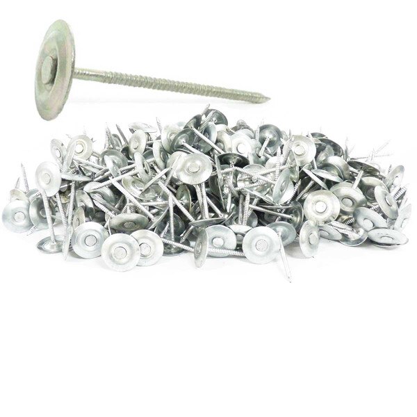 4" x 8GA RING GALV STEEL ROUND CAP NAILS 25lb | SRC-4R25