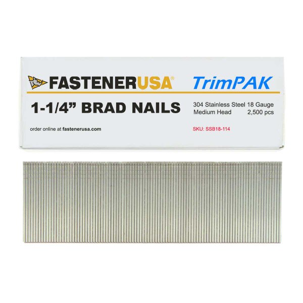 1-1/4" BRAD NAILS 18GA 304SS 2,500ct | SSB18-114