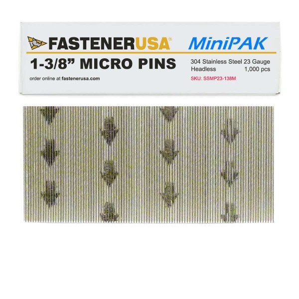 1-3/8" MICRO PIN NAILS 23GA 304SS 1,000ct | SSMP23-138M