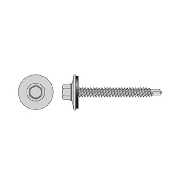 #12 x 1-1/2" HWH 316SS S/D SCREWS w/BONDED WASHER 100ct | T12150XOC