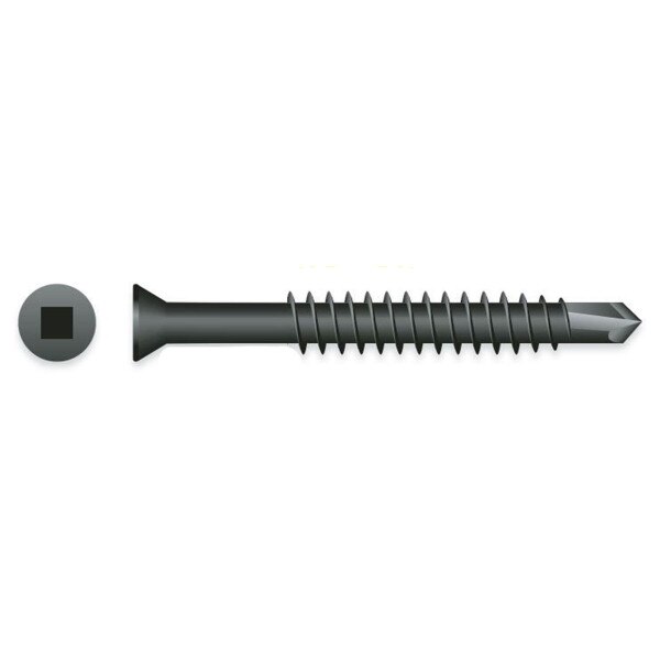 #8 x 3" PARTIAL THREAD SQUARE TRIM HEAD PHOSPHATE SELF-DRILLING SCREWS ...